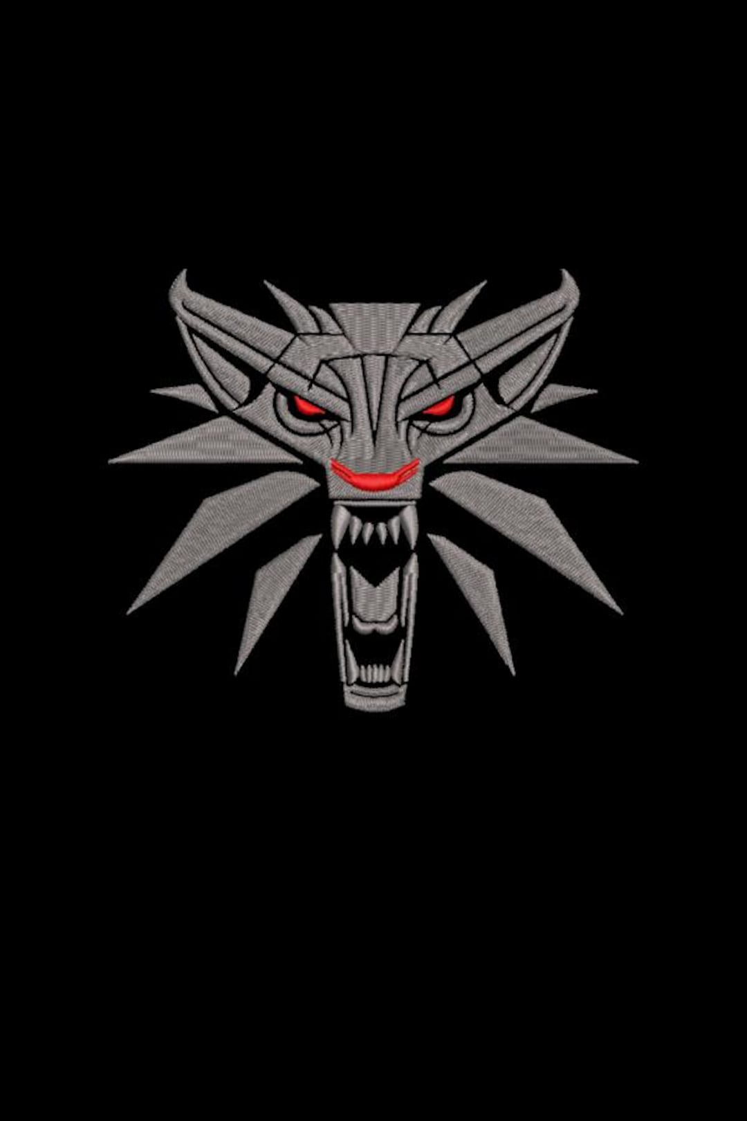 Maschinenstickerei: Witcher | Weißer Wolf - Etsy Österreich