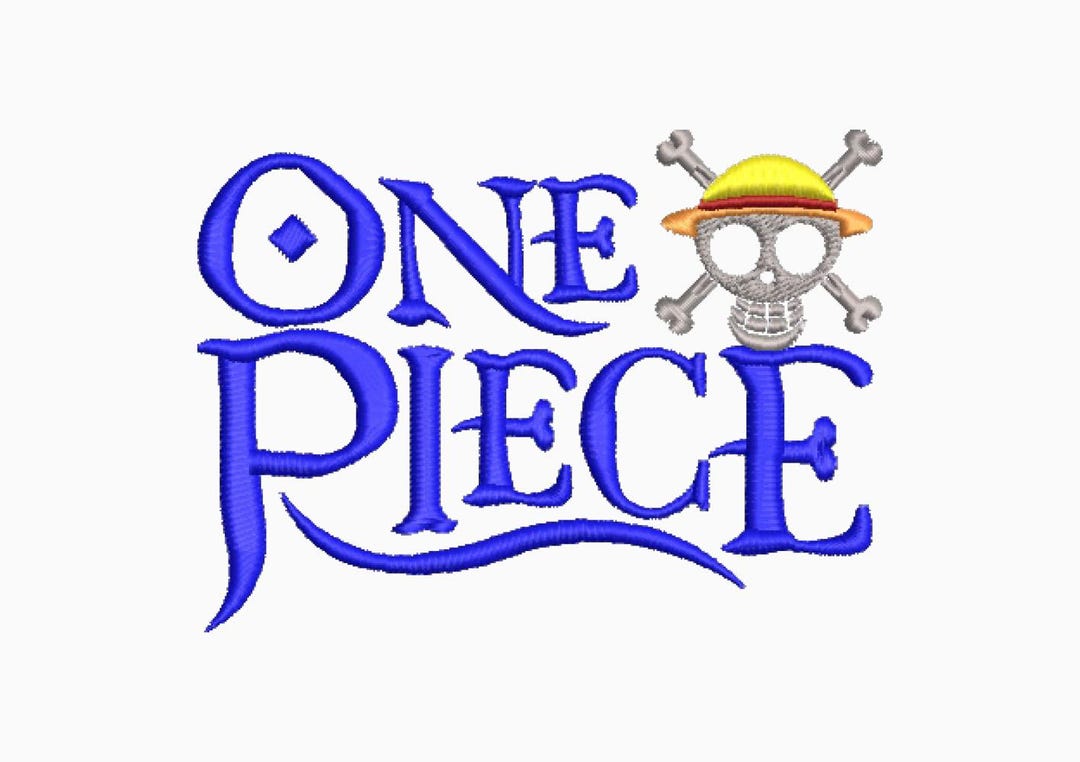 One Piece Inspired Embroidery Design – Big Name With Skull – Digital ...