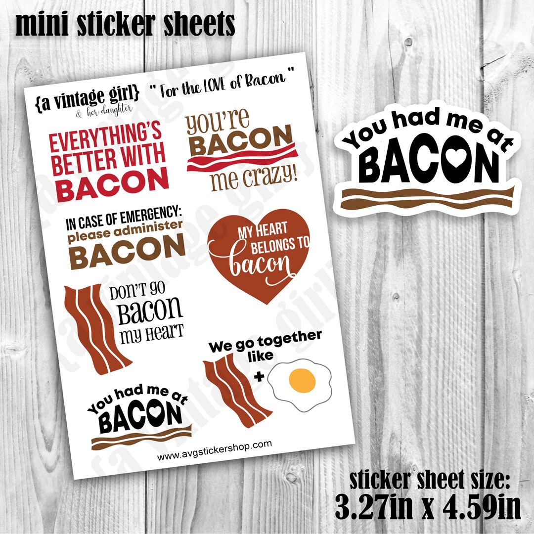 Love of Bacon //•MINI STICKER SHEET•\\ - Etsy
