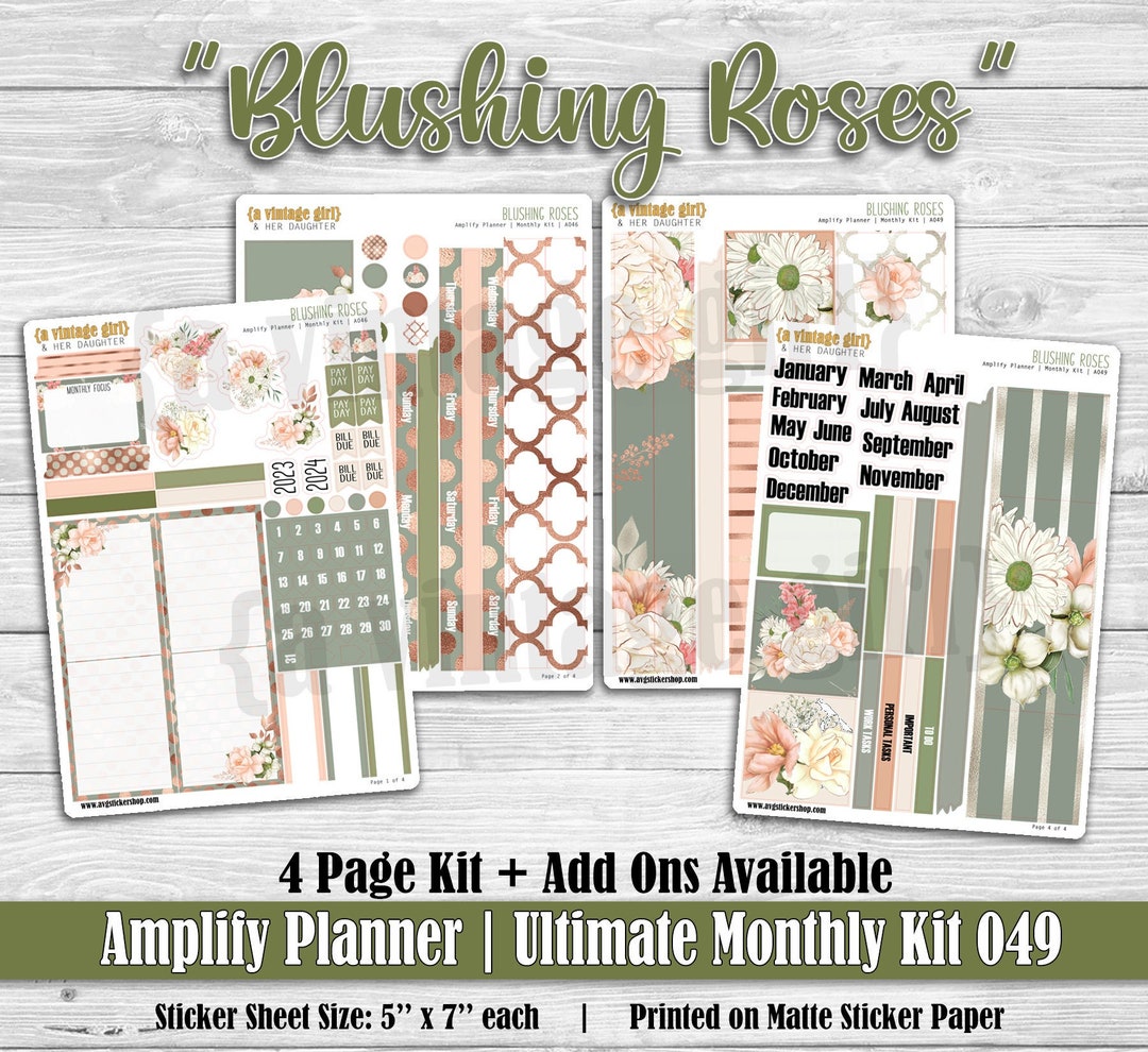 AMPLIFY "blushing Roses" | Ultimate Monthly Kit & Add Ons | A049 | - Etsy