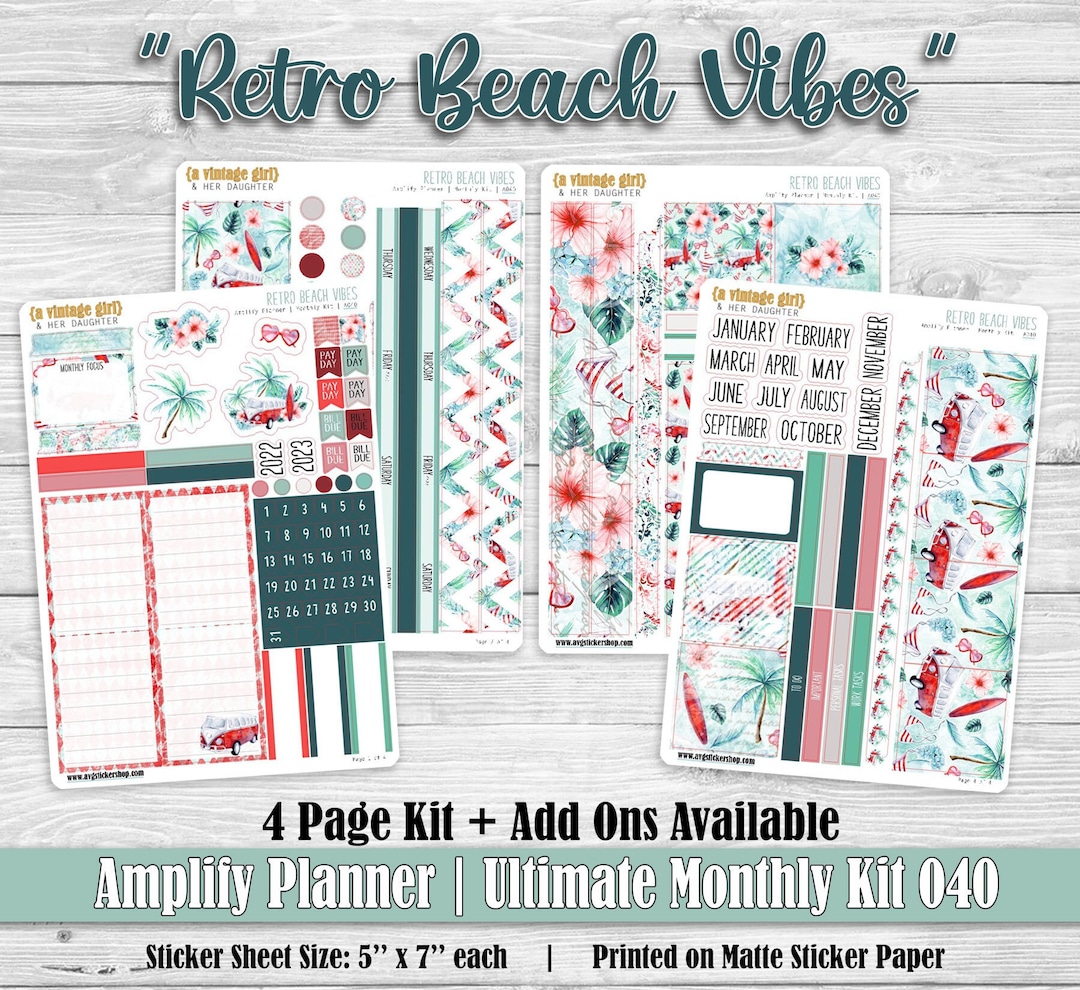 AMPLIFY | "retro Beach Vibes" | Ultimate Monthly Kit & Add Ons | A040 ...