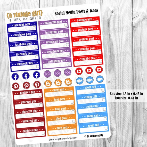 Social Media Posts & Icons // Facebook Instagram Youtube | Etsy