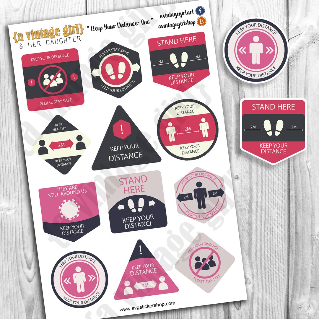 Keep Your Distance-one // Quarantine Stickers, Quarantine, Covid, Covid ...