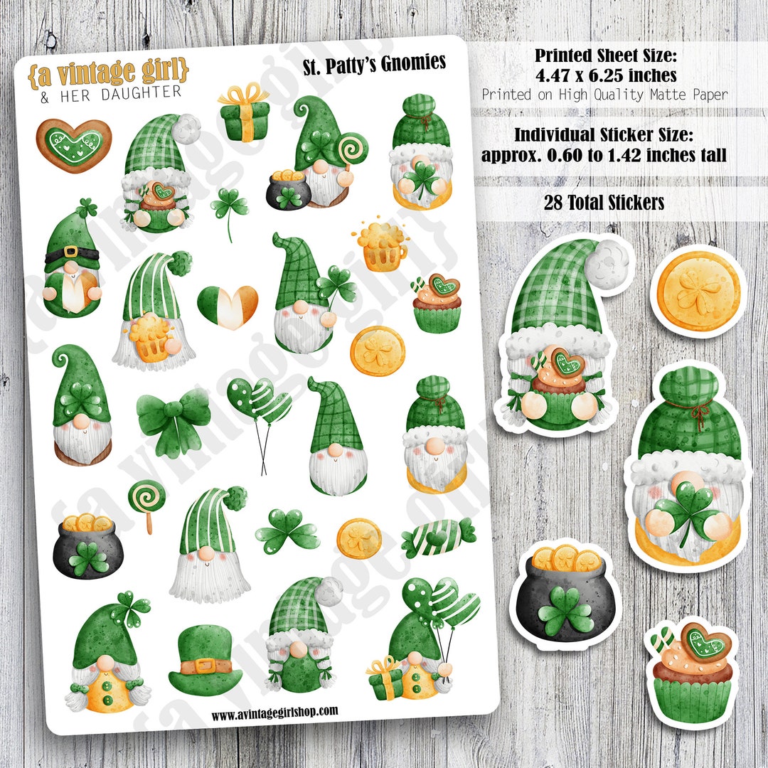 St. Patty's Gnomies // Gnome Stickers, Gnomies, Lucky Charm, St ...