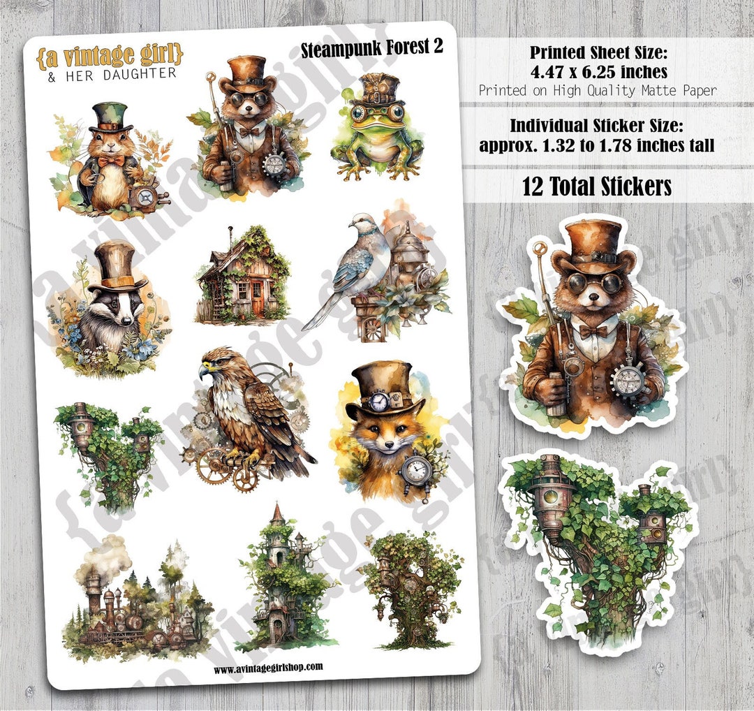 Steampunk Forest 2 | Watercolor Steampunk, Forest, Animals, Steampunk ...