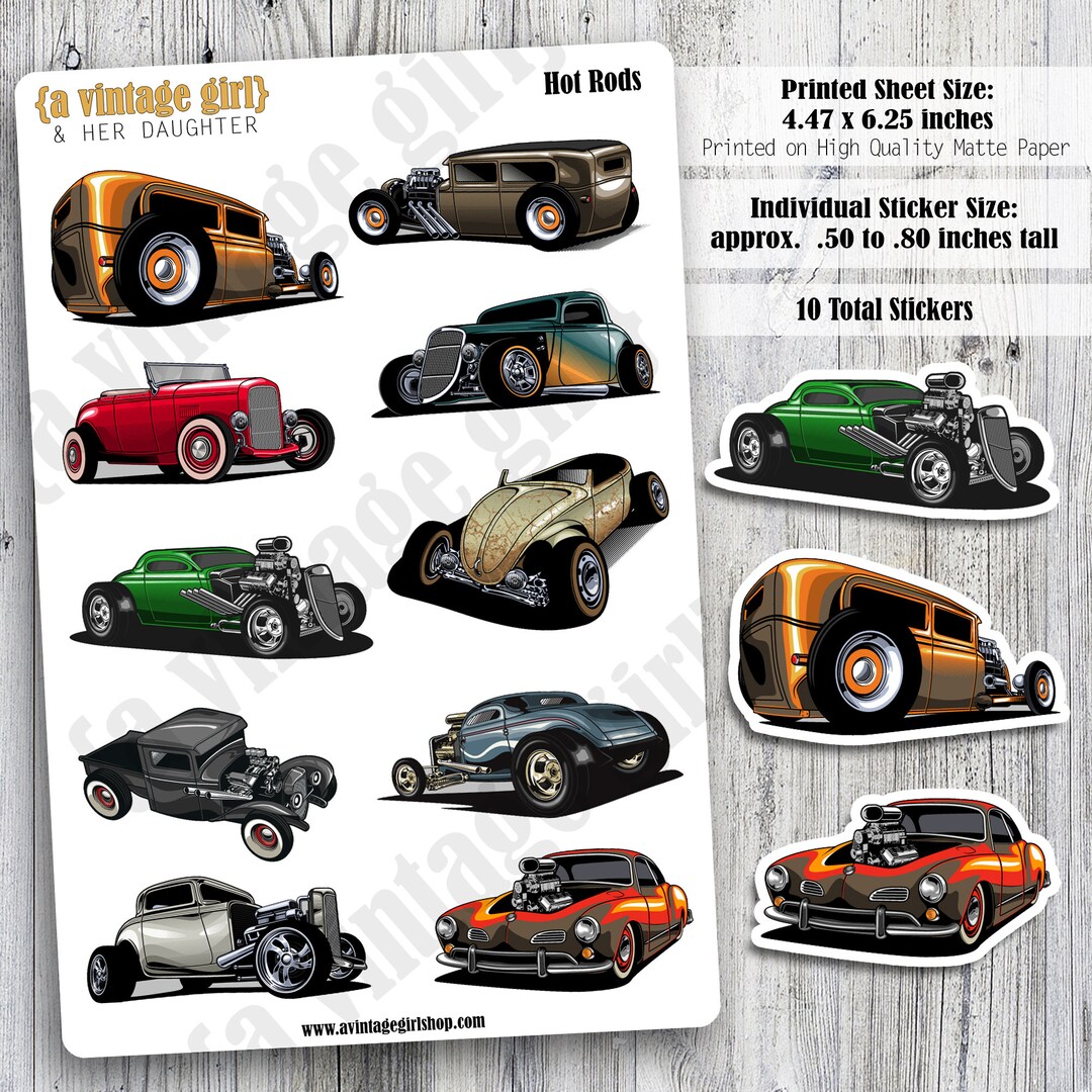 Hot Rods | Cars, Car Stickers, Hot Rods, Vehicle, Planner Stickers ...