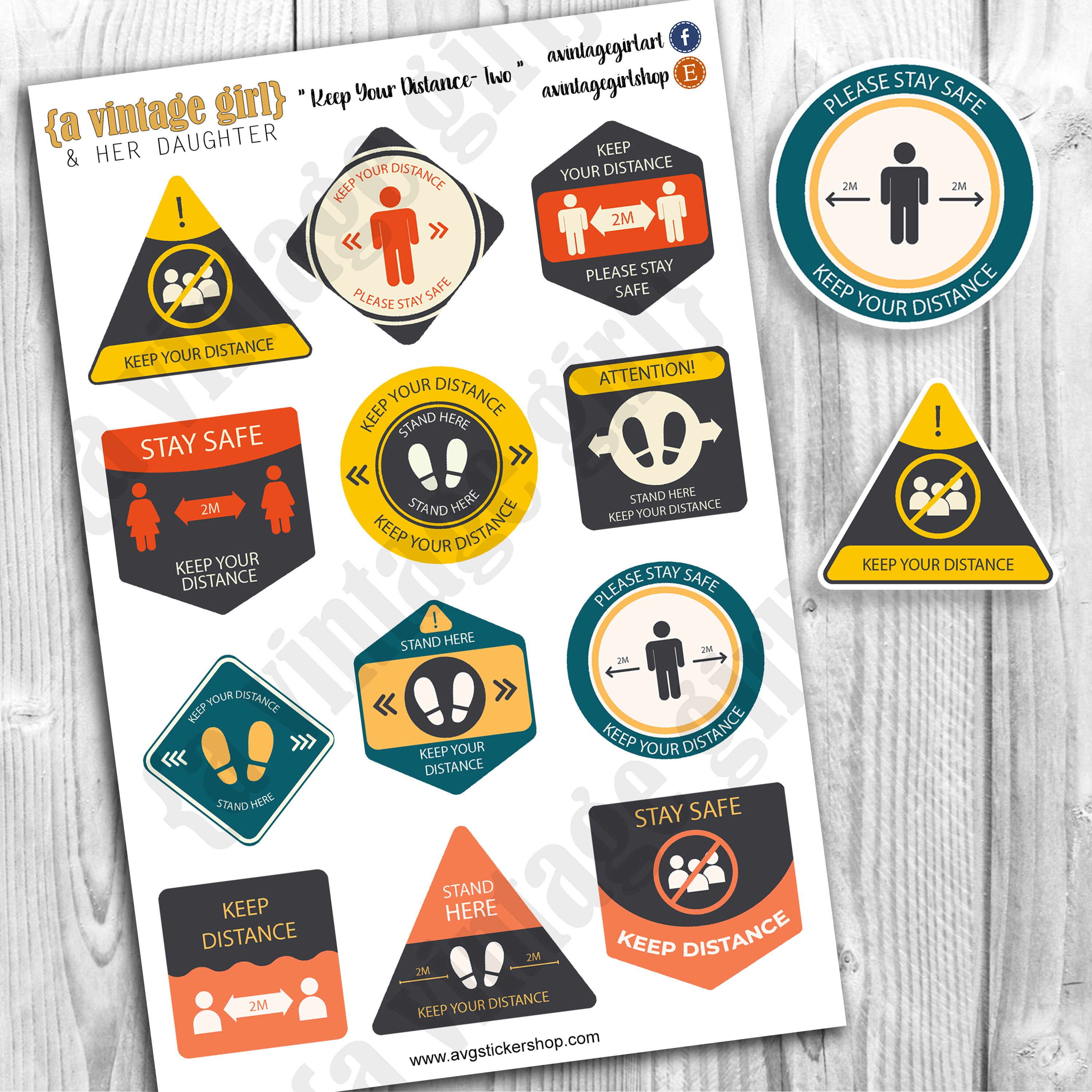 Keep Your Distance-two // Quarantine Stickers, Quarantine, Covid ...
