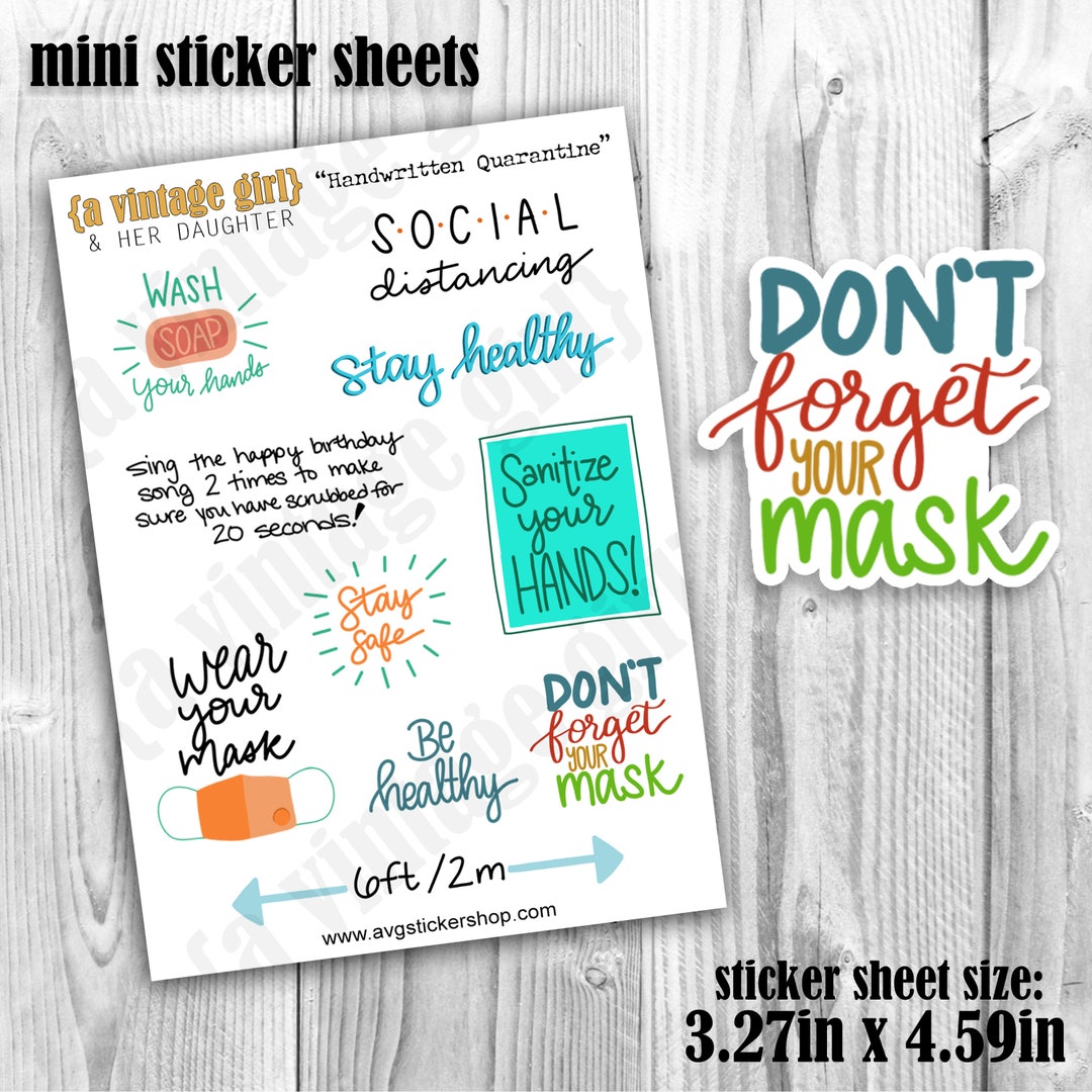Handwritten Quarantine // Covid Stickers, Quarantine Stickers ...