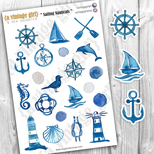Nautical Stickers - Etsy