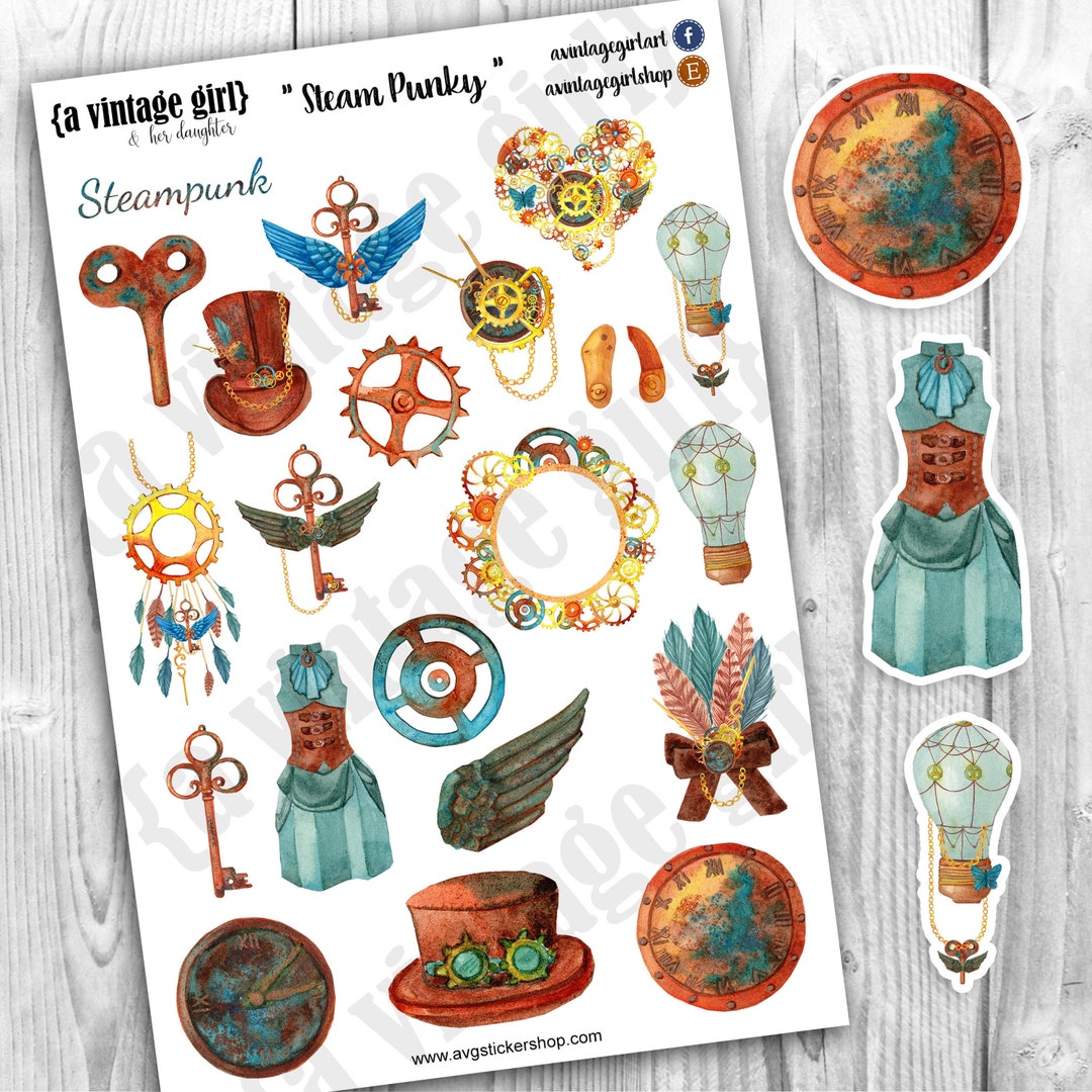 Steam Punky // Steampunk Stickers, Steampunk, Vintage Steampunk ...