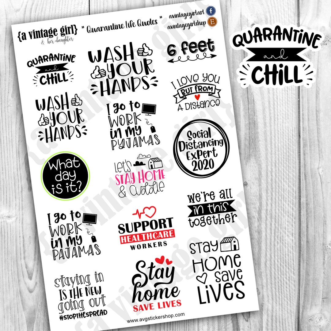 Quarantine Life Quote // Covid Stickers, Quarantine Stickers ...
