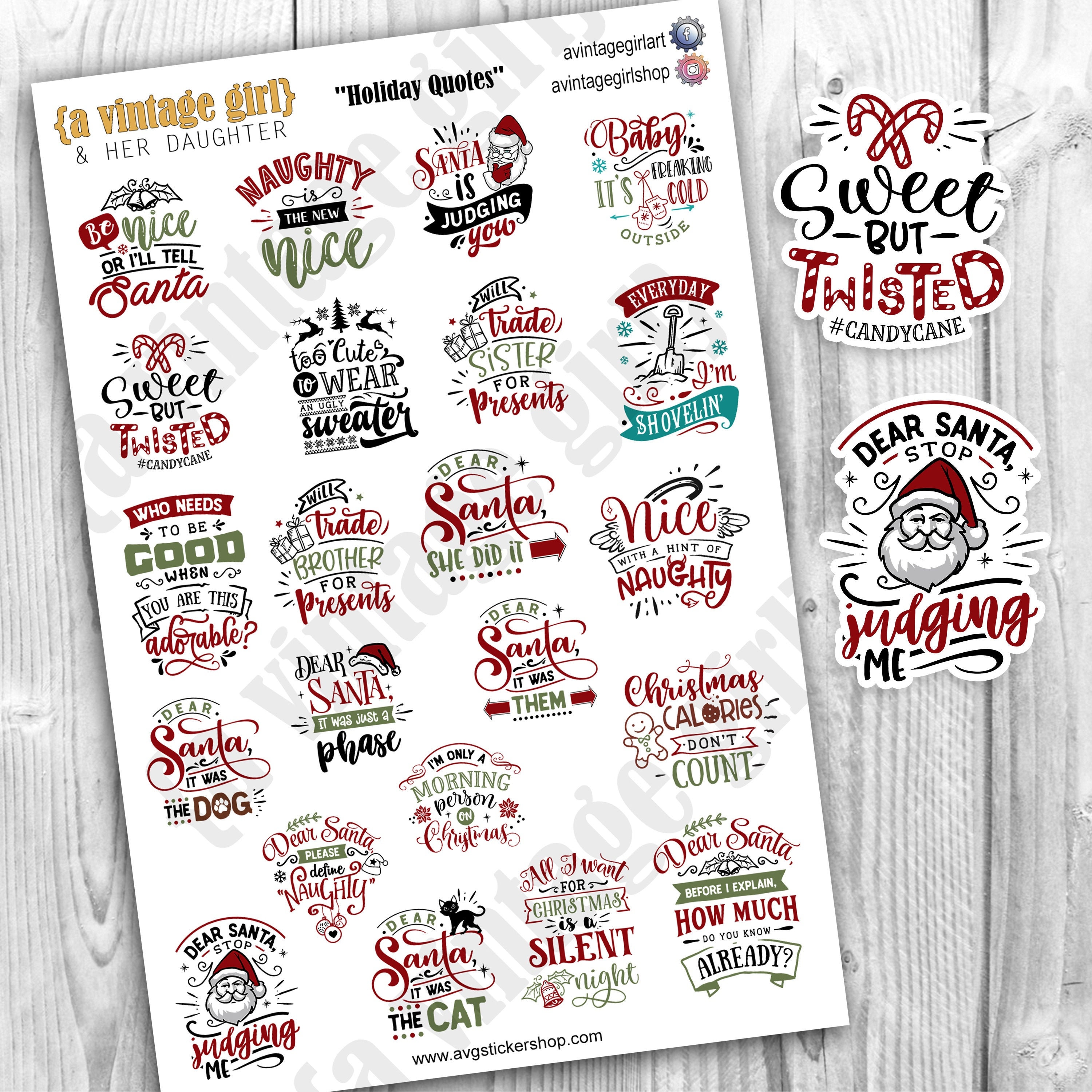 Holiday Quotes // Holiday Stickers Christmas Stickers Quote | Etsy
