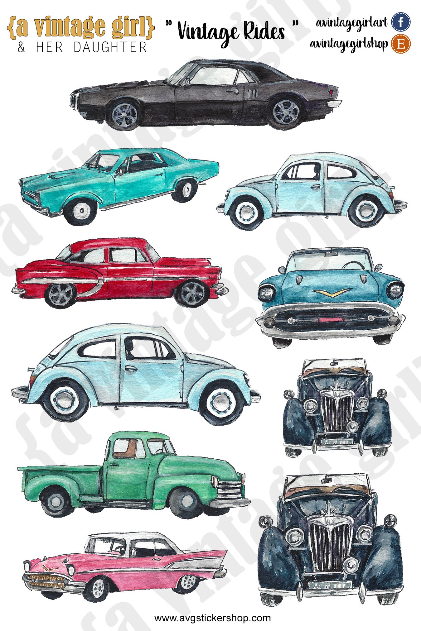 Vintage Rides // Vintage Cars, Car Stickers, Cars, Planner Stickers ...