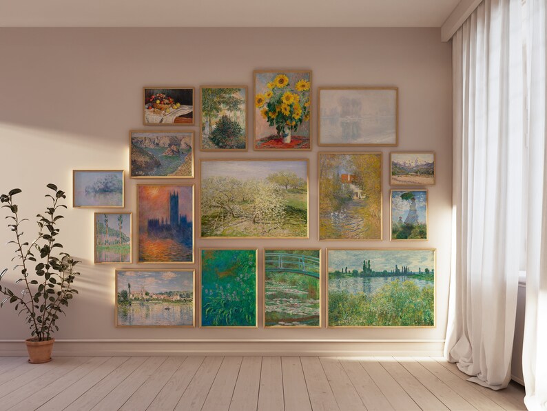50 Claude Monet Prints, Gallery Wall Set, Monet Classic Art Bundle ...