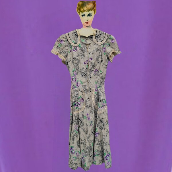 1940s Floral Dress - Etsy