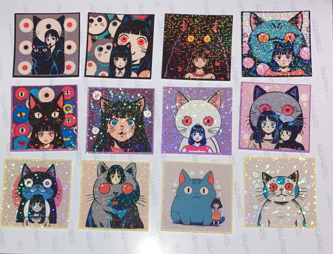 Mystery Cat Pack V1 - Custom Sticker Pack by Haloprintz - Manga Style ...