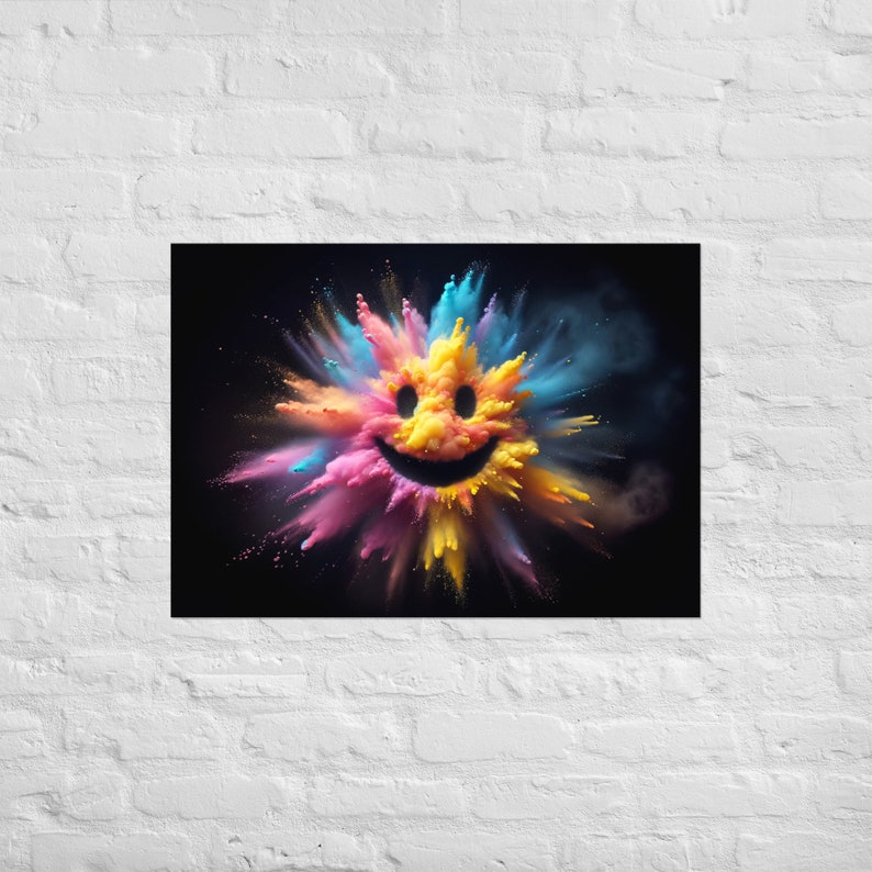Smiley Colorful Explosion Poster Home Decoration Wall Art High Quality ...