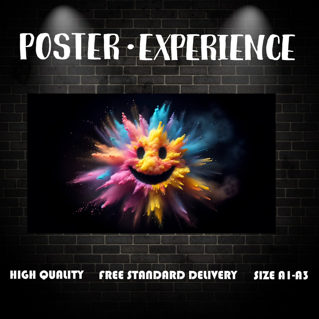Smiley Colorful Explosion Poster Home Decoration Wall Art High Quality ...