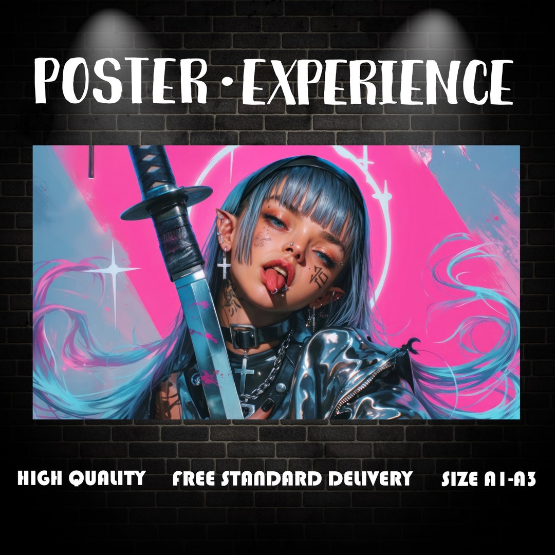 Anime Girl With Katana Poster Home Decoration Wall Art High Quality ...