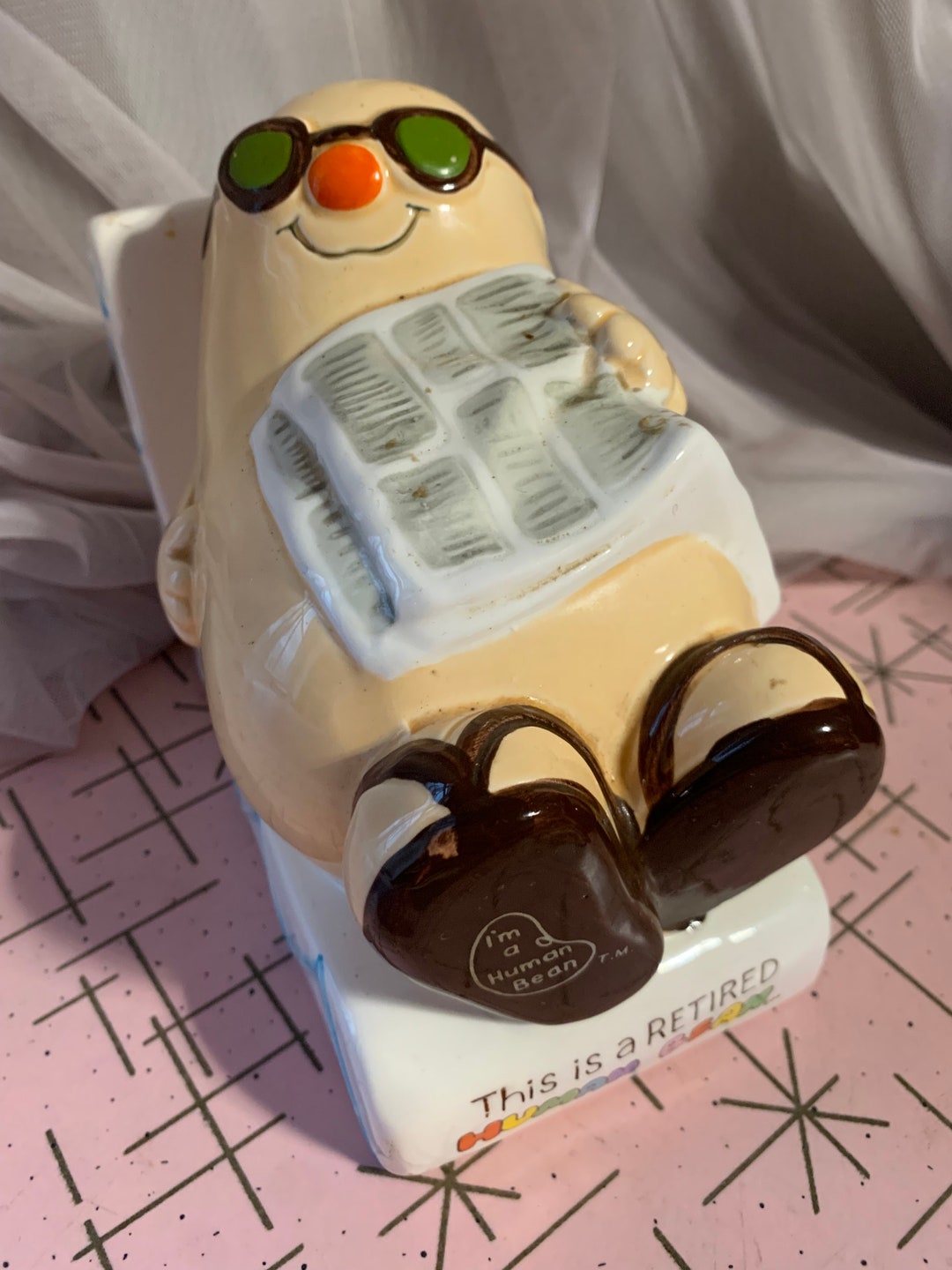 Vintage Enesco Human Bean Coin Bank, Retired Human Bean, Piggy Bank ...