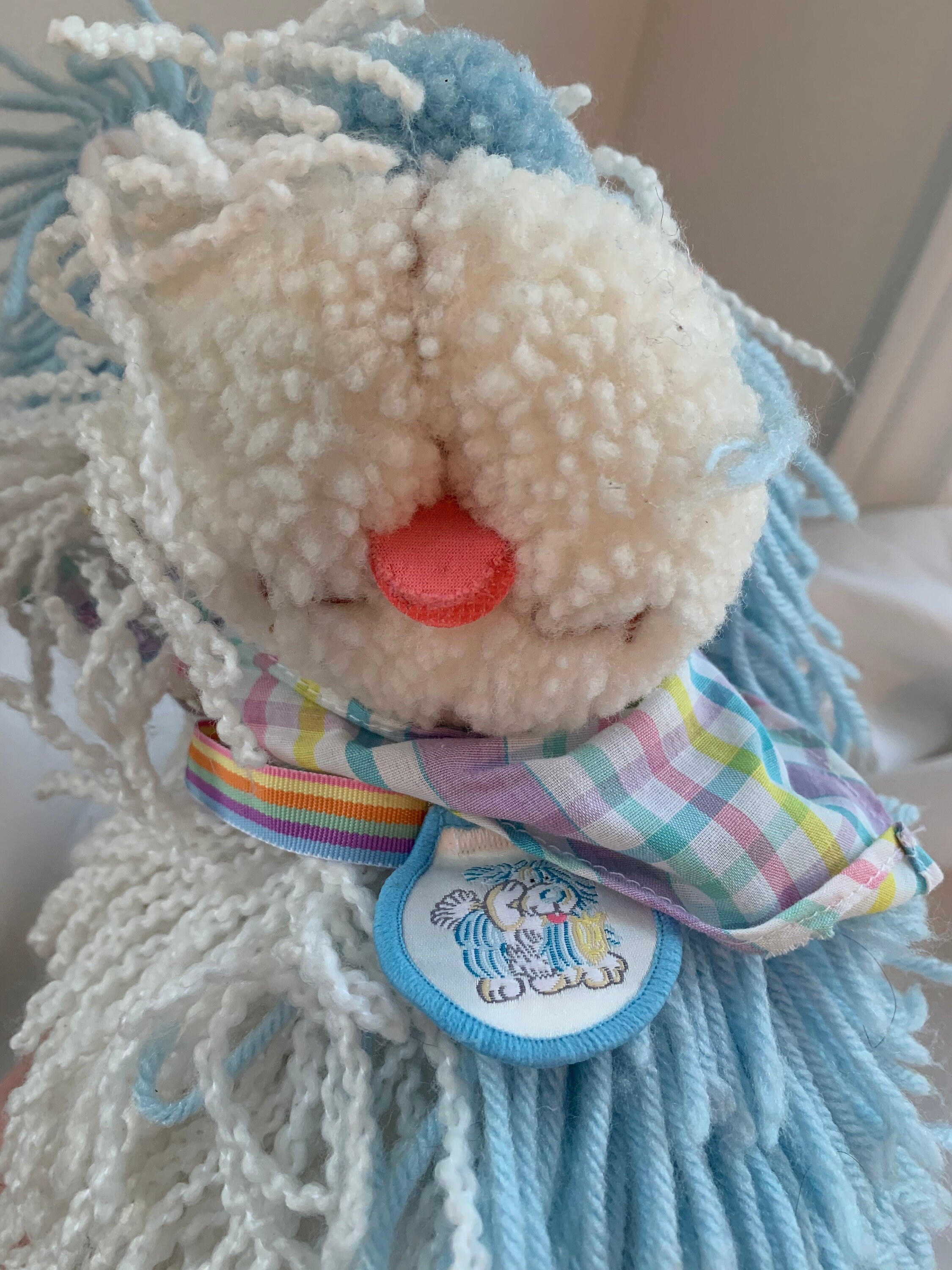 Vintage Fluppy Dogs Fanci Flup Plush Toy Dog, Yarn Hair Pom-pom Nose ...