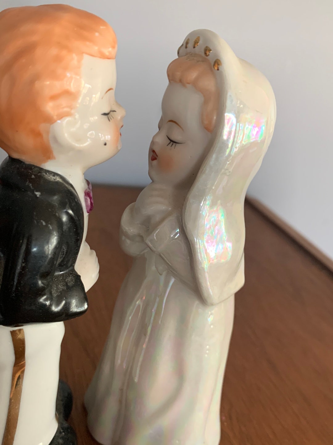 Vintage Shiny Lustre Wedding Party Bride and Groom Salt and Pepper ...