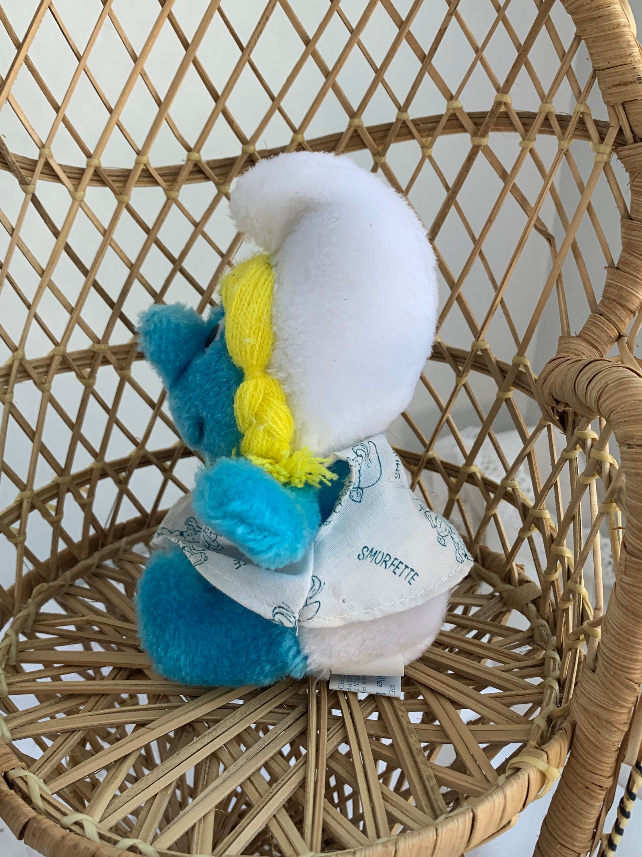 Vintage 1983 Tiny Smurfette Smurf Plush Toy Stuffy, Blonde Girl Smurfs ...