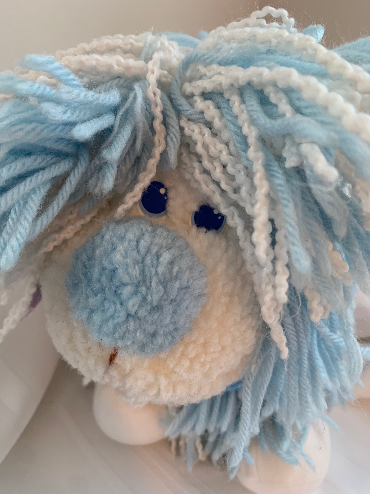 Vintage Fluppy Dogs Fanci Flup Plush Toy Dog, Yarn Hair Pom-pom Nose ...