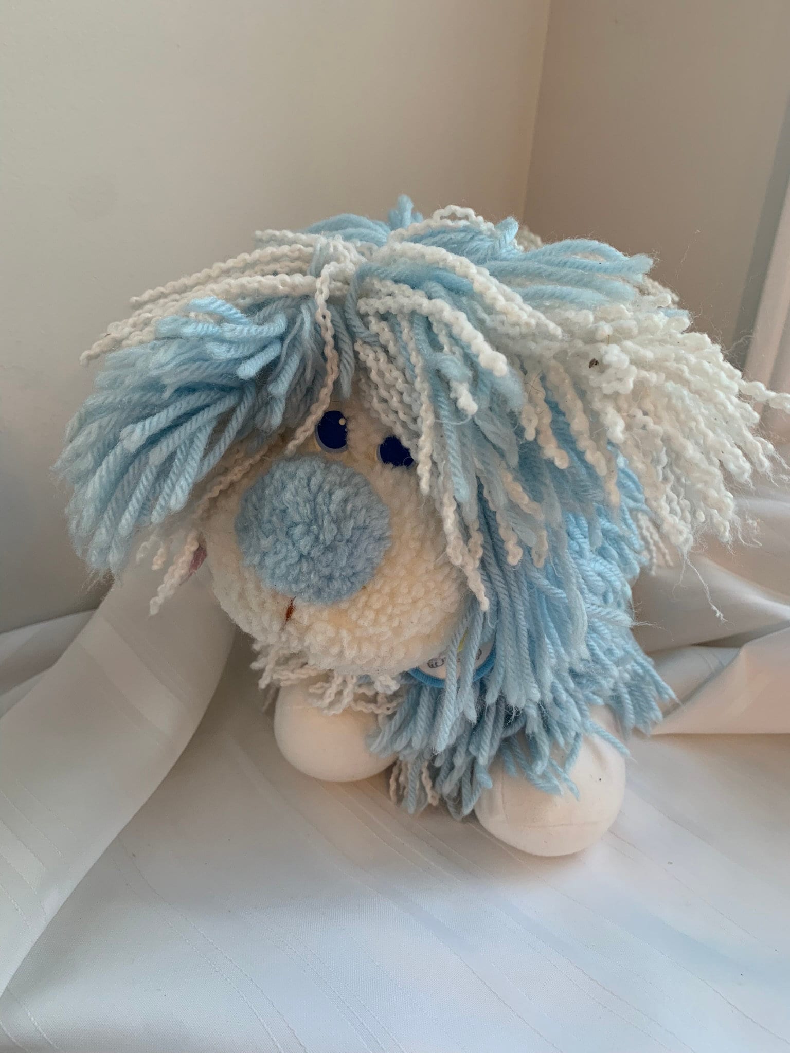 Vintage Fluppy Dogs Fanci Flup Plush Toy Dog, Yarn Hair Pom-pom Nose ...