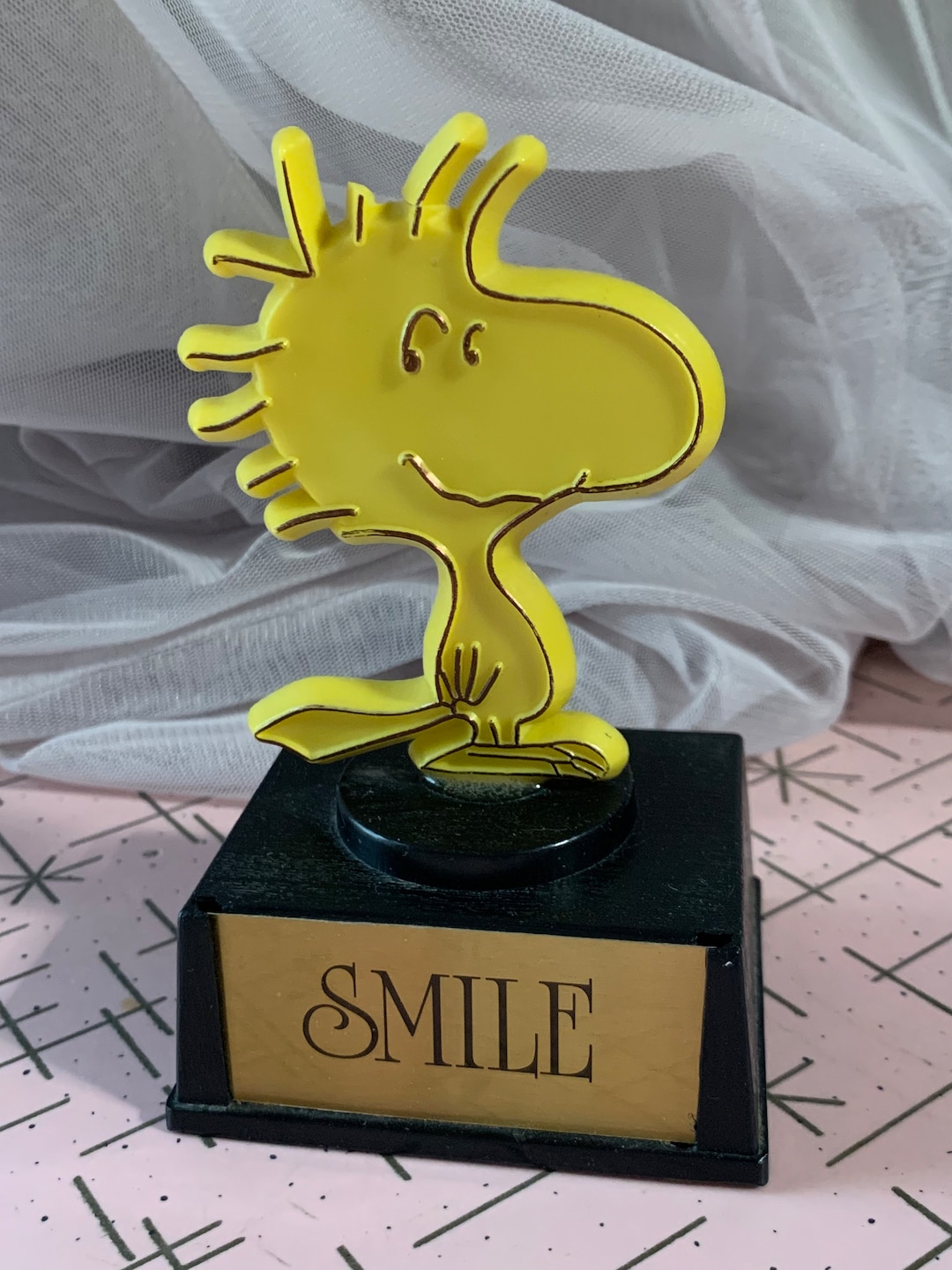 Vintage Woodstock Peanuts Smile Trophy Figurine Snoopy Bird 1965 - Etsy