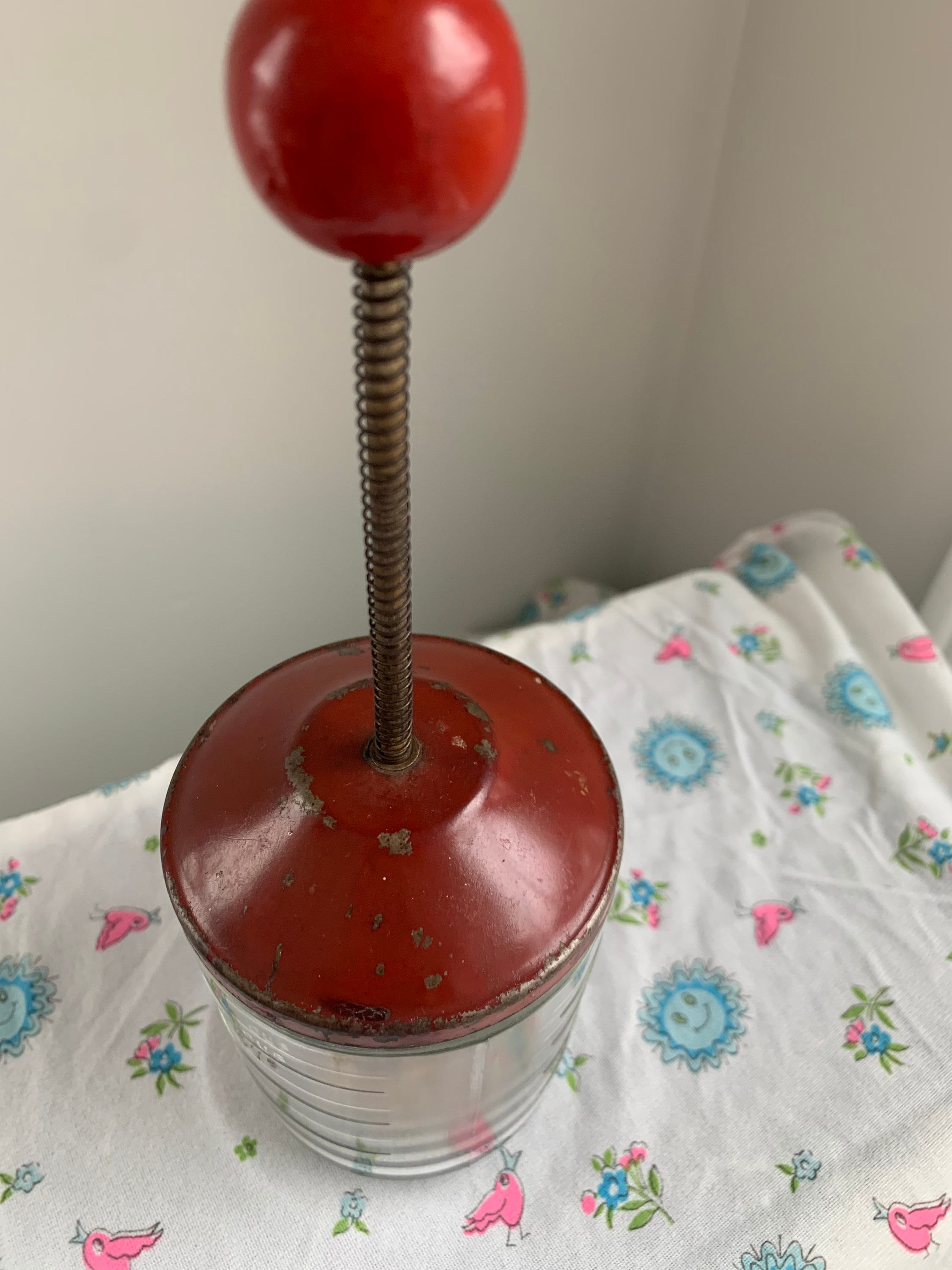 VINTAGE Retro Red Food Nut Chopper With Handle Graduated Glass - Etsy