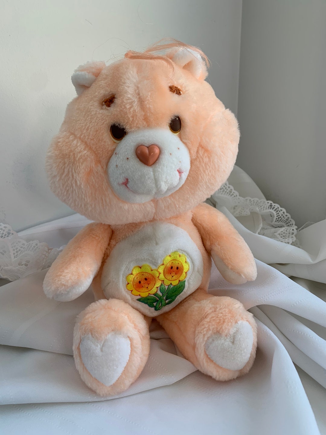 Vintage 1983 Friend Bear Care Bear Plush Toy Stuffy, Rare, Flowers ...