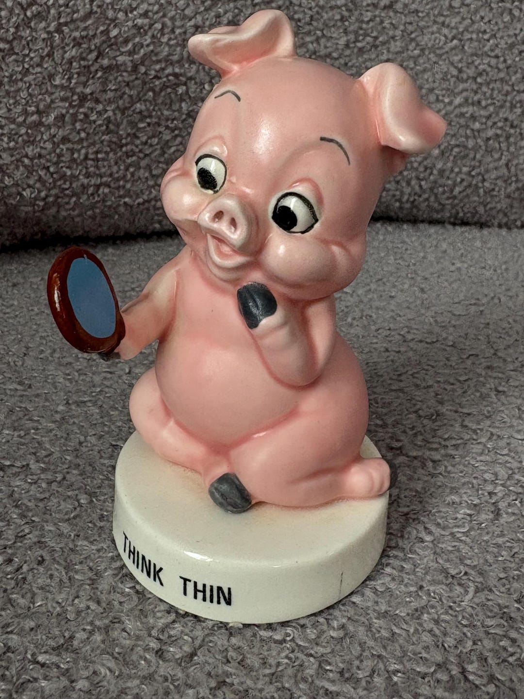 Vintage Retro Little Piggy Pig Figurine Think Thin Diet Pig - Etsy