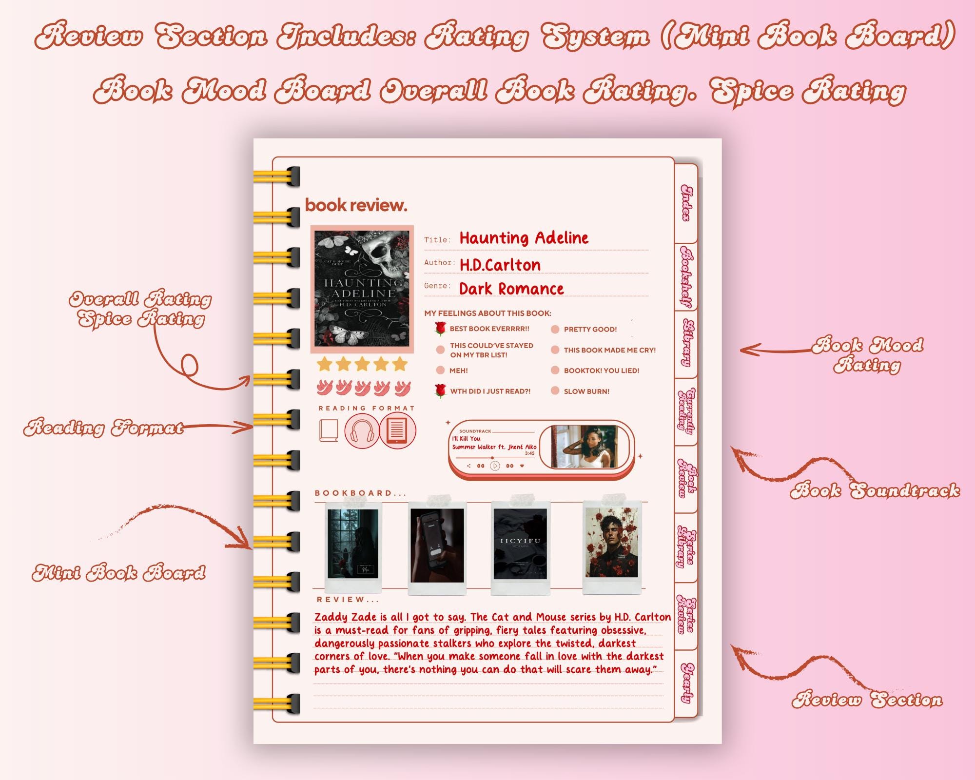 Bookish Baddies Reading Journal - Etsy