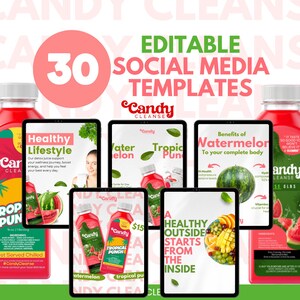 30 Editable Social Media Templates for Candy Cleanse | Health, Fitness ...