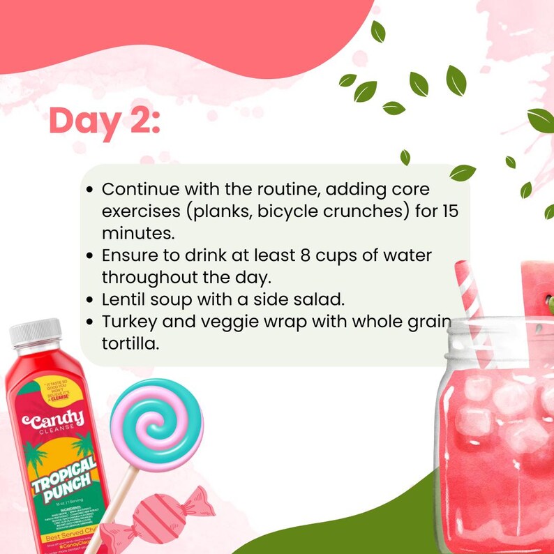 7-day Detox Social Media Template for Candy Cleanse Juice | Editable ...