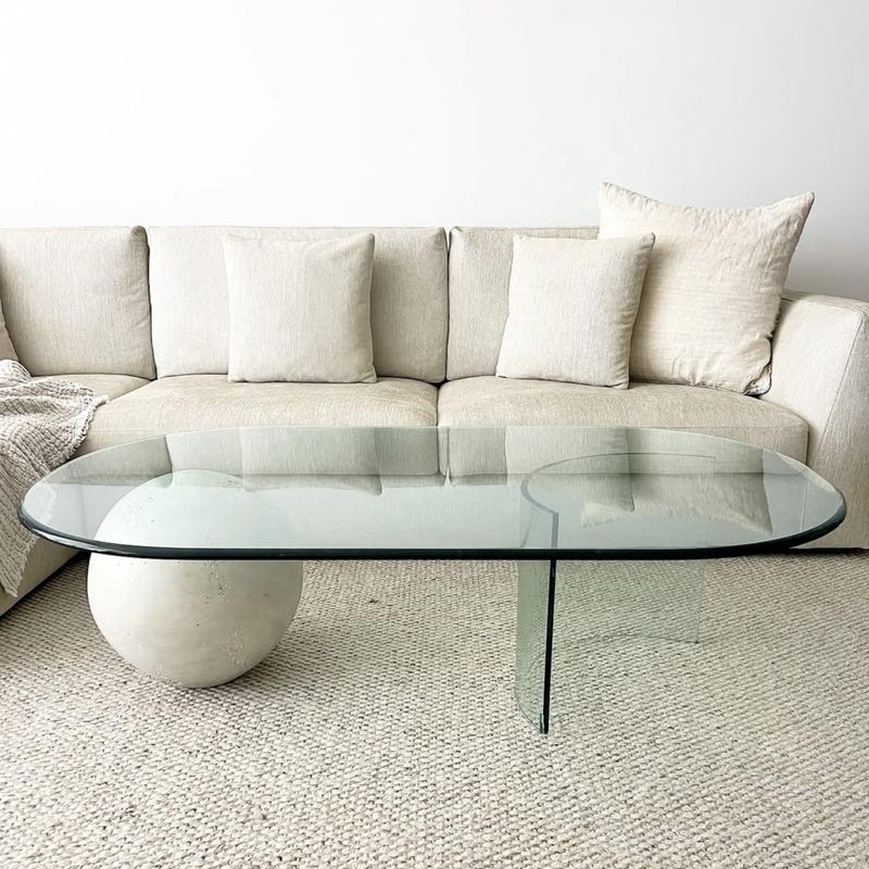 Stone and Glass Coffee Table - Etsy