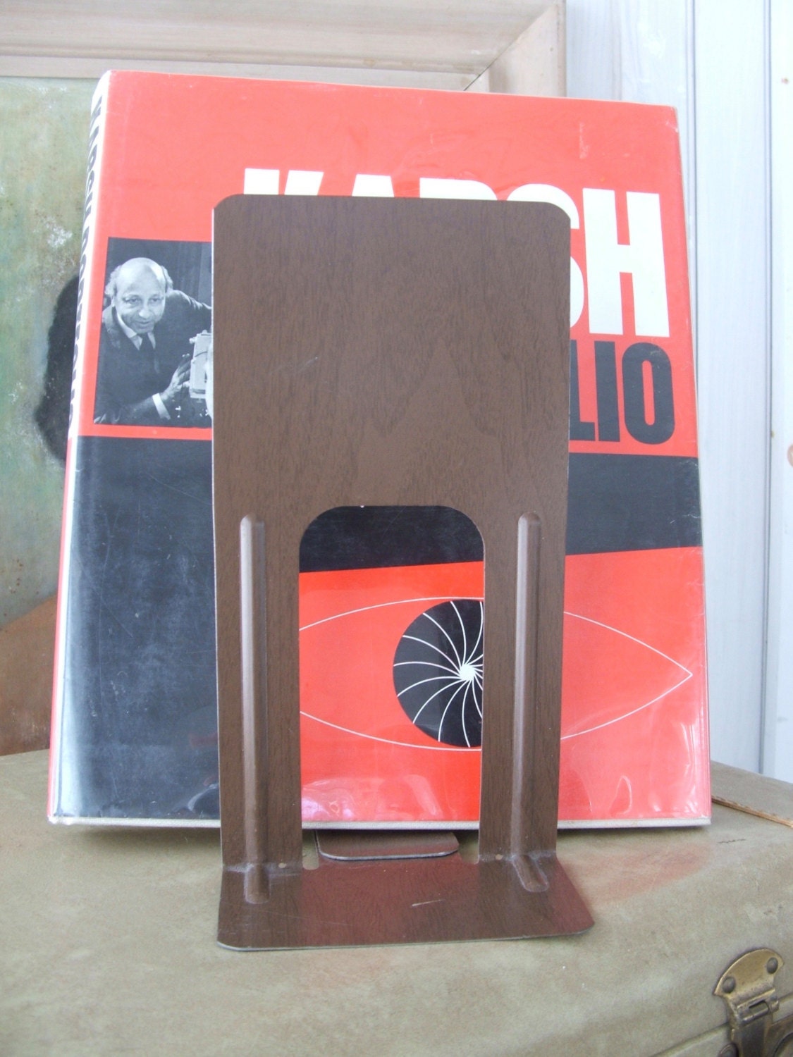 Pair of Tall Faux Bois Metal Bookends - Etsy