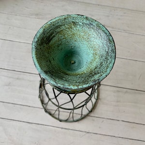 Vintage Black Metal Wire Basket Vase Pillar Candleholder - Etsy