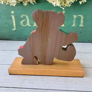 Reading Bear Shelf Decor Bookend Fabric Applique on Wood - Etsy