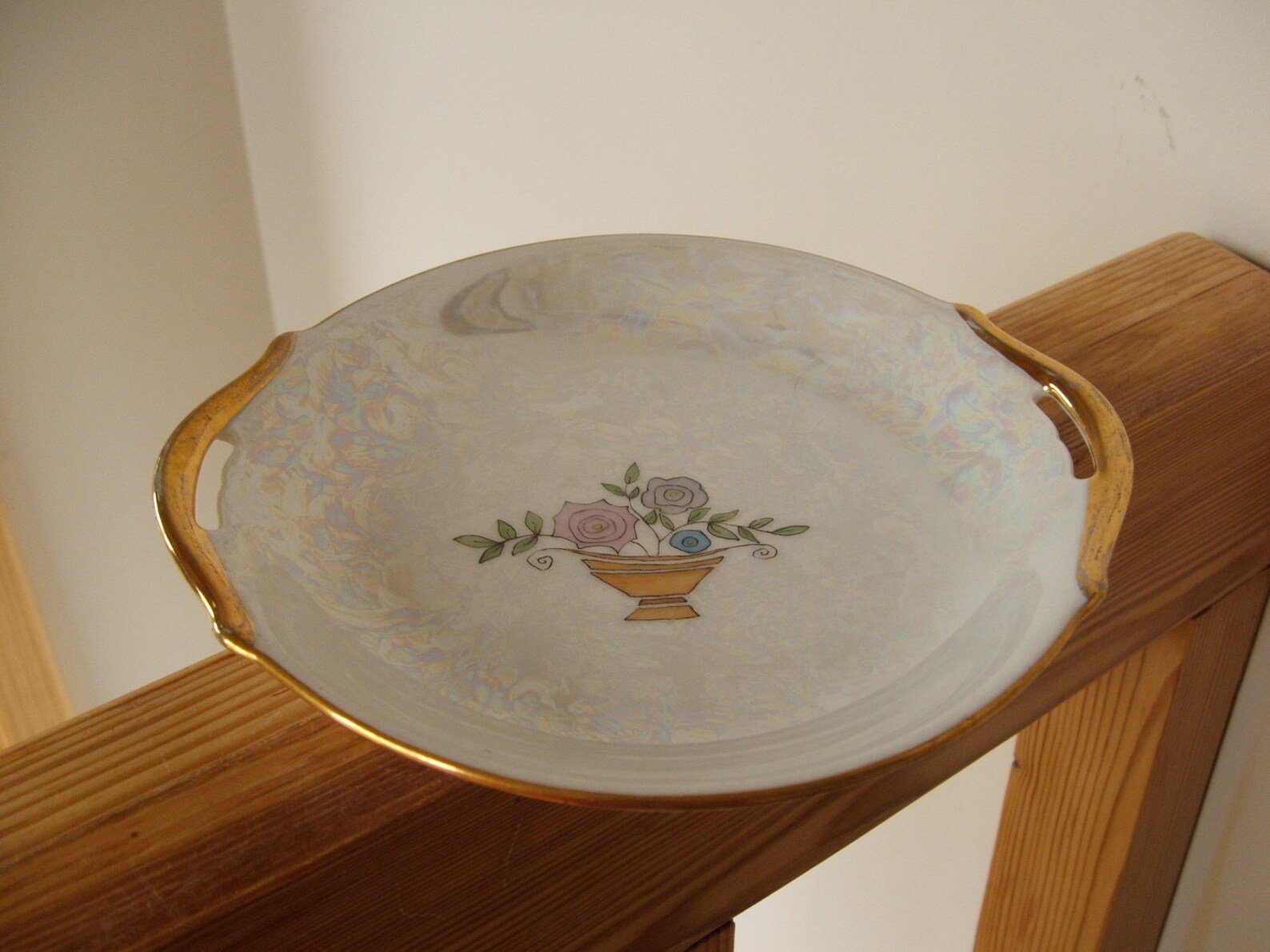 Vintage Antique Lusterware Dish With Flower Basket Motif - Etsy