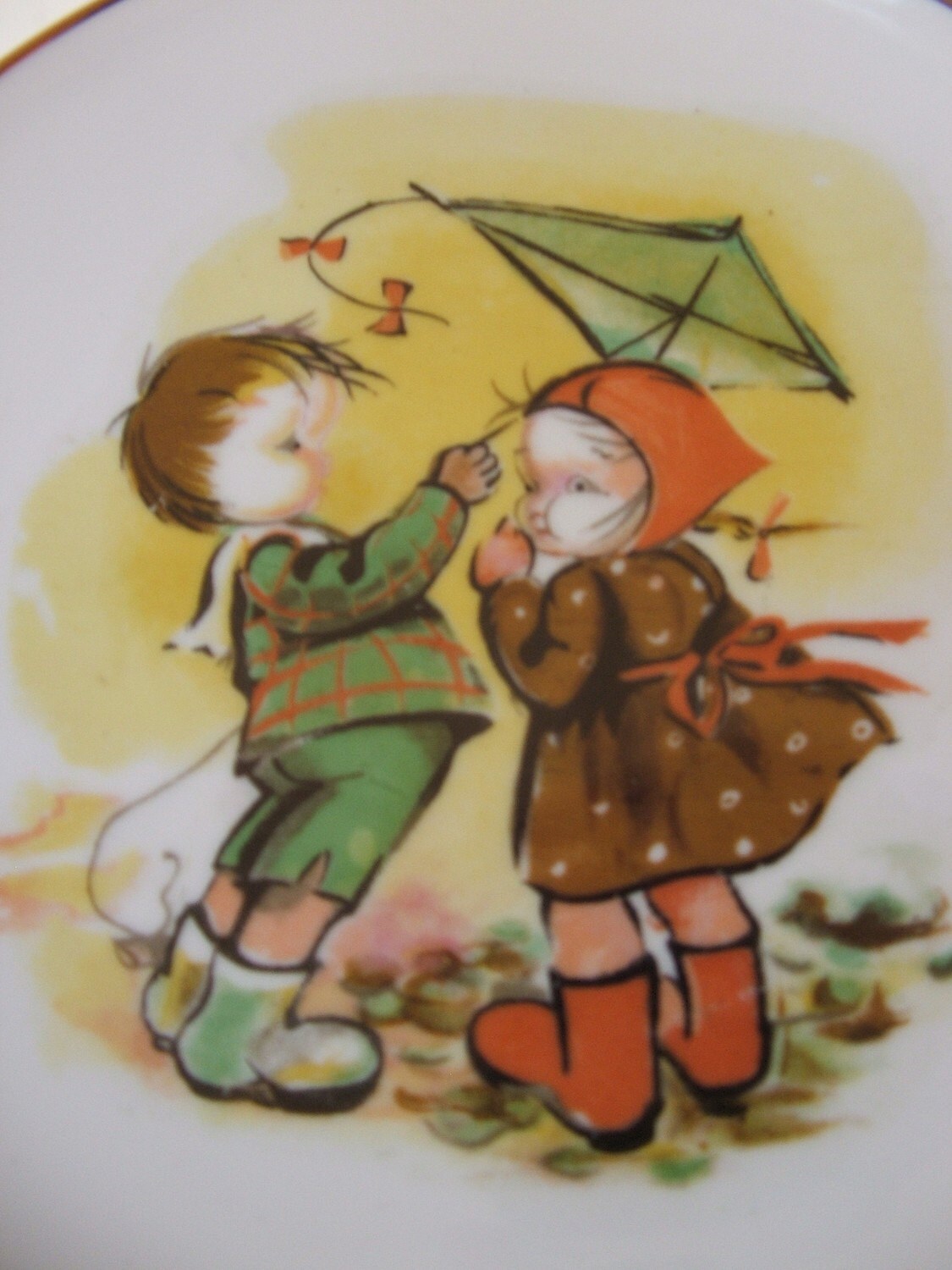 Kite Kids Collectors Plate Wall Shelf Decor Hummel Style Made - Etsy