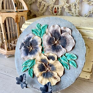 Vintage Spoontiques Pansy Plaque - Etsy
