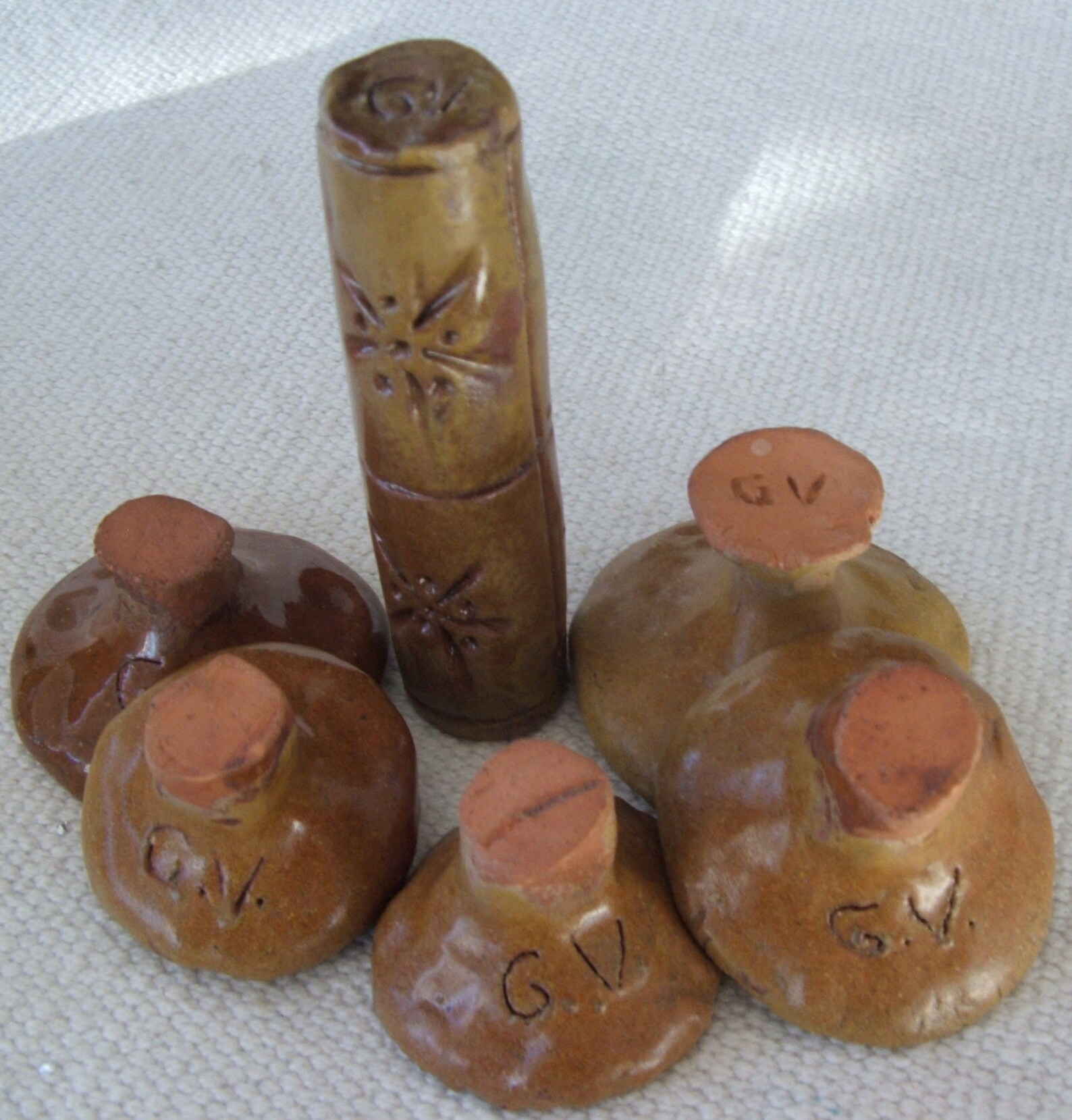 6 Handmade Vintage Clay Pottery Cookie Stamps | Etsy