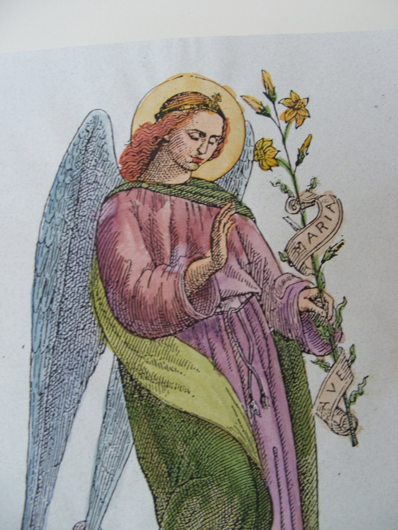 Shabby Ave Maria Watercolor Art Print - Etsy