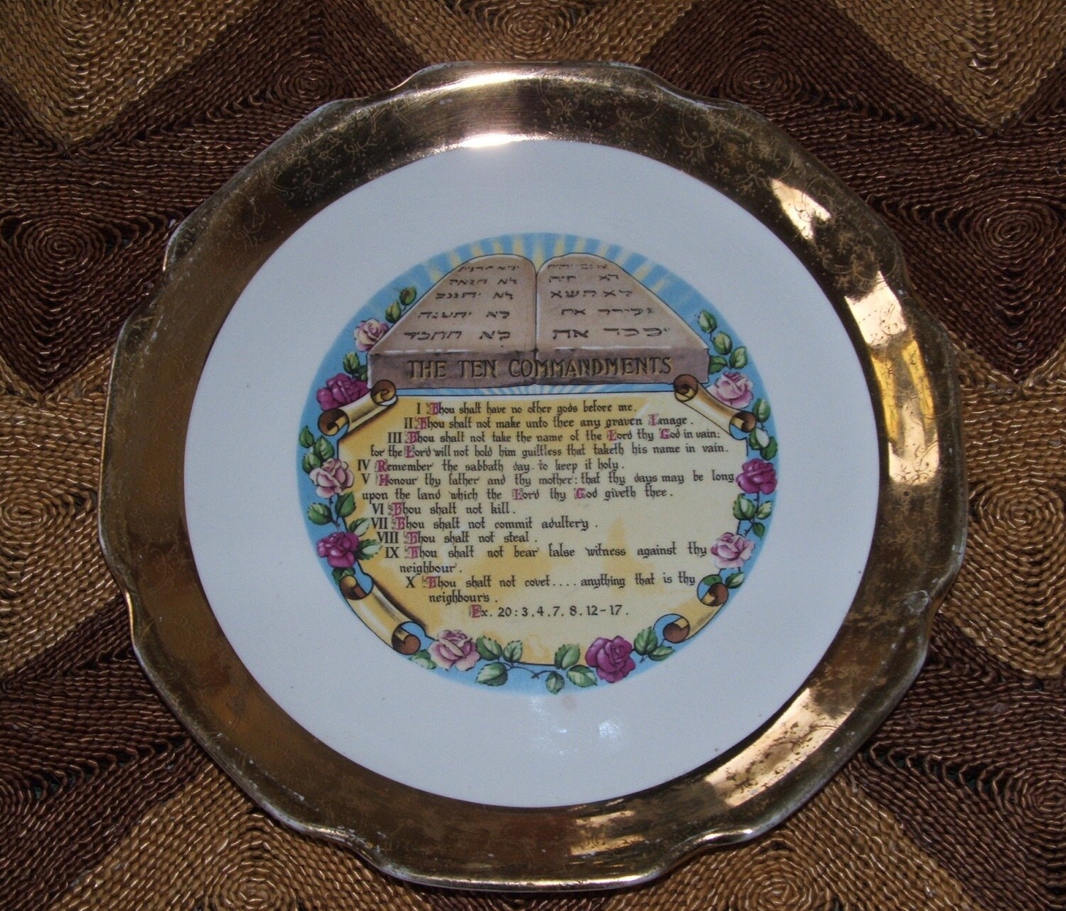 Vintage Ten Commandments Plate - Etsy