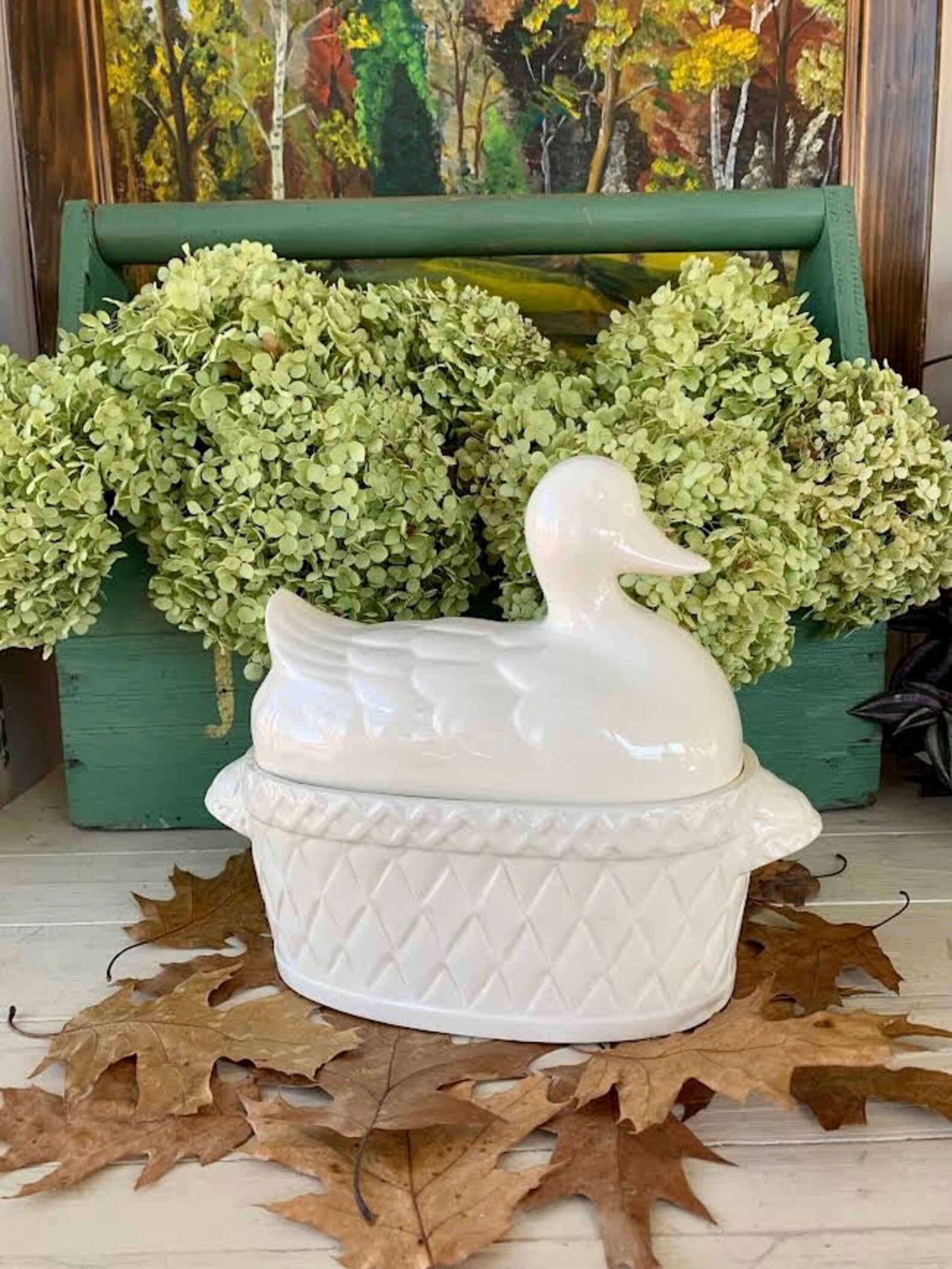 Vintage White Ceramic Nesting Duck Tureen Covered Casserole Dish - Etsy