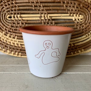 Halloween Ghosts Pottery Planter Clay Pot - Etsy