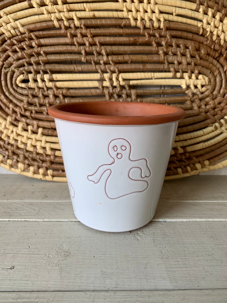 Halloween Ghosts Pottery Planter Clay Pot | Etsy