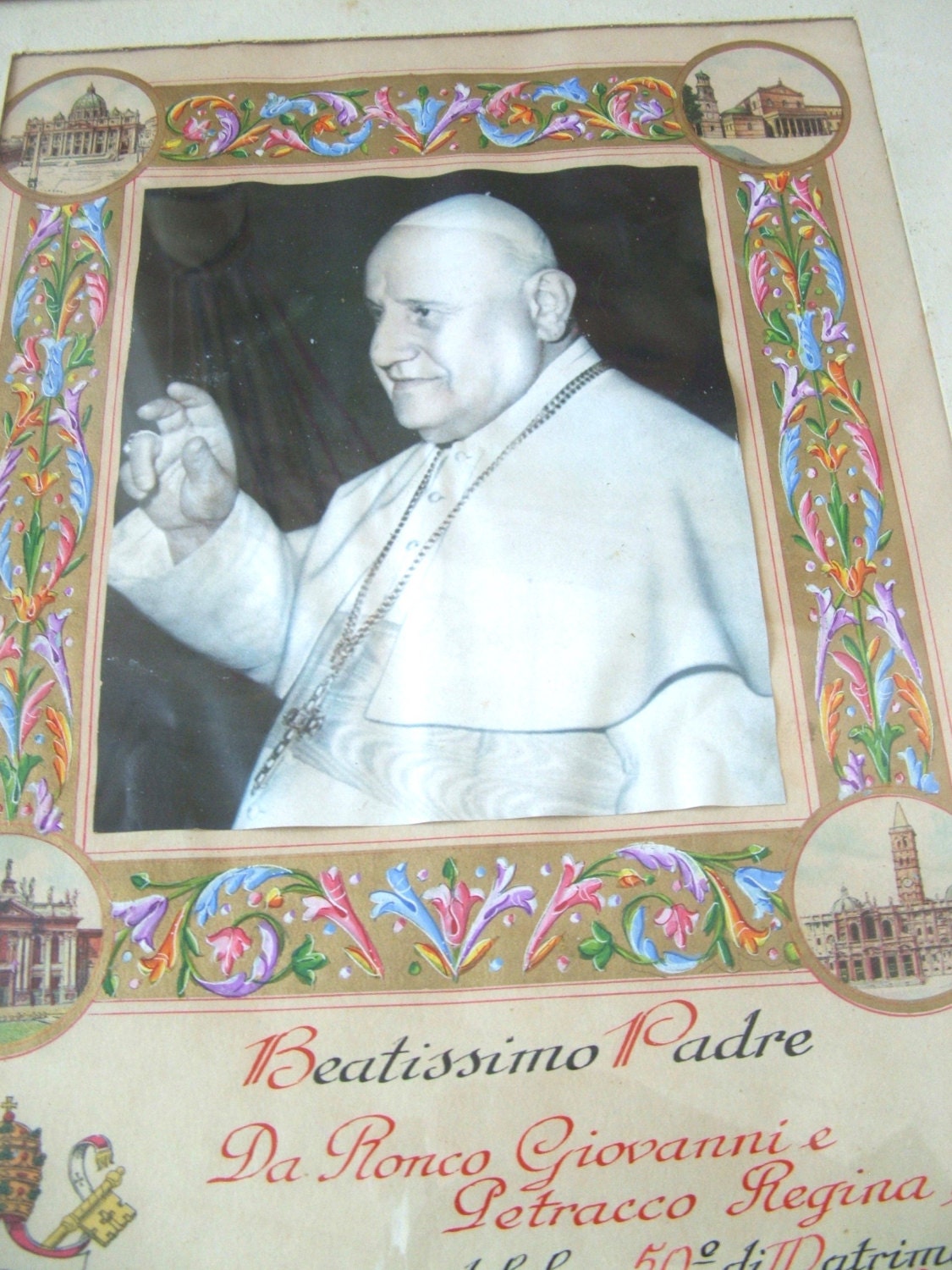 1963 Pope John XXIII 23rd Papal Blessing Italian 50th Wedding | Etsy